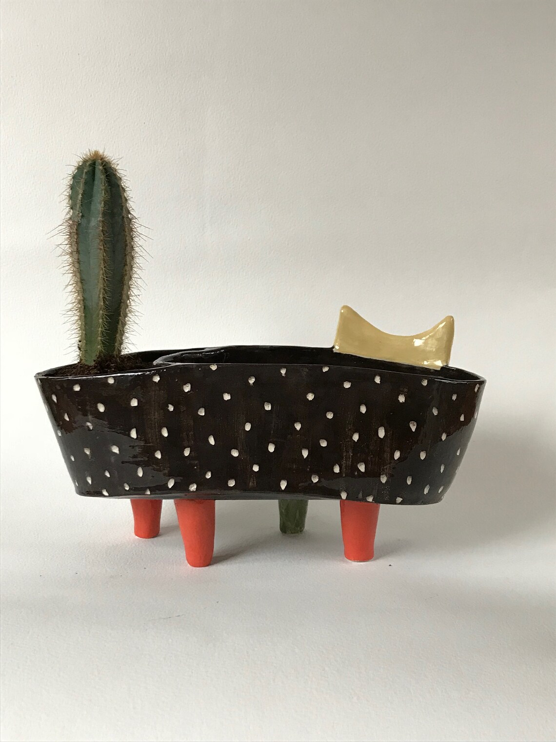 Ceramic Planter Ceramic Pot Cat Made to Order | Etsy