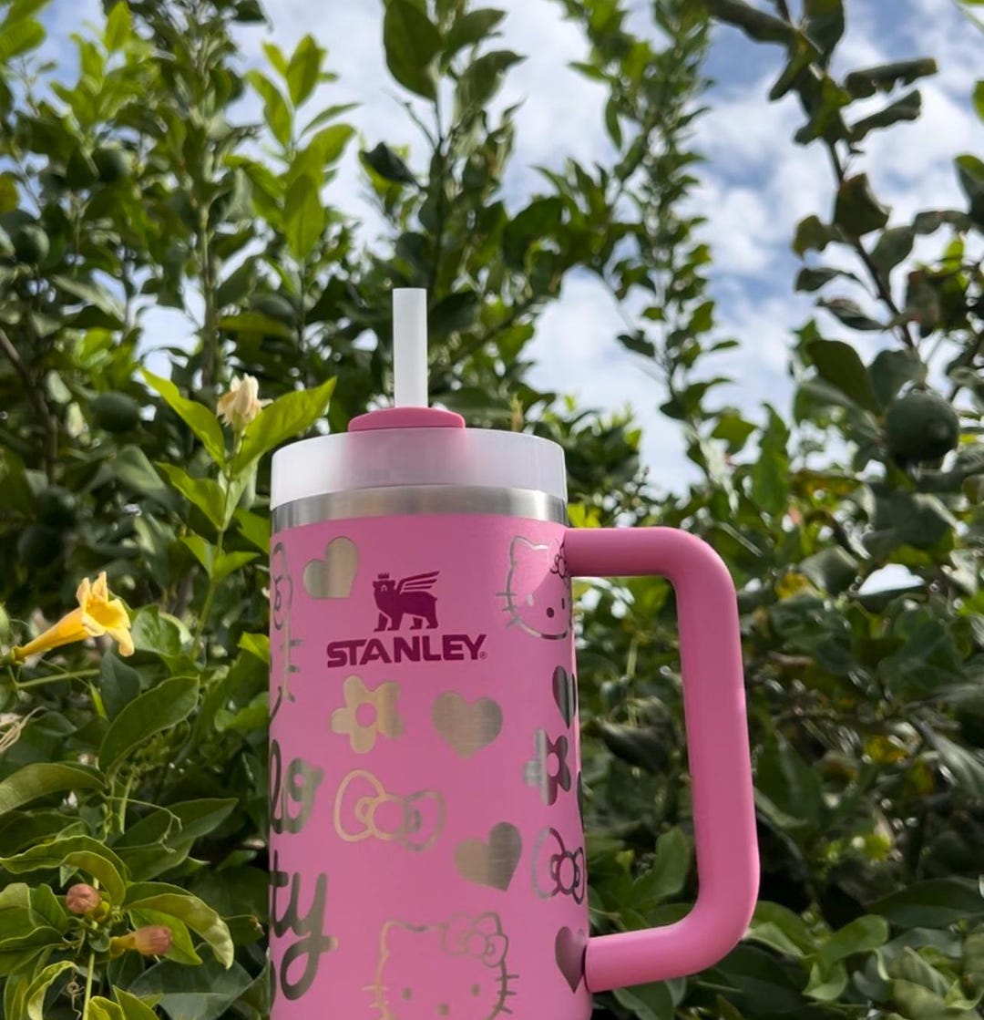 Hello Kitty Laser Engraved Stanley 30oz 40oz Bows Sanrio Peony Stanley ...