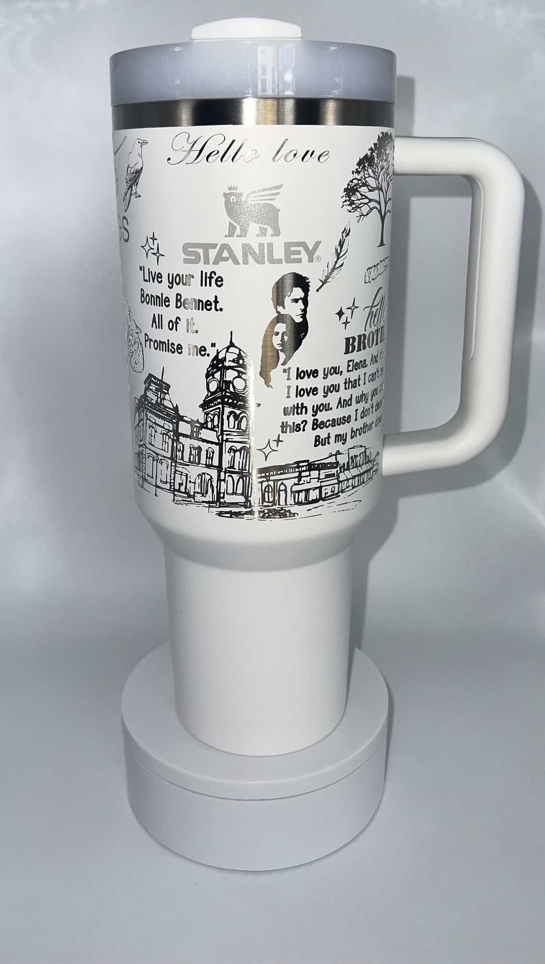 Vampire Diaries Laser Engraved Half Wrap 40oz Tumbler TVD Salvatore ...