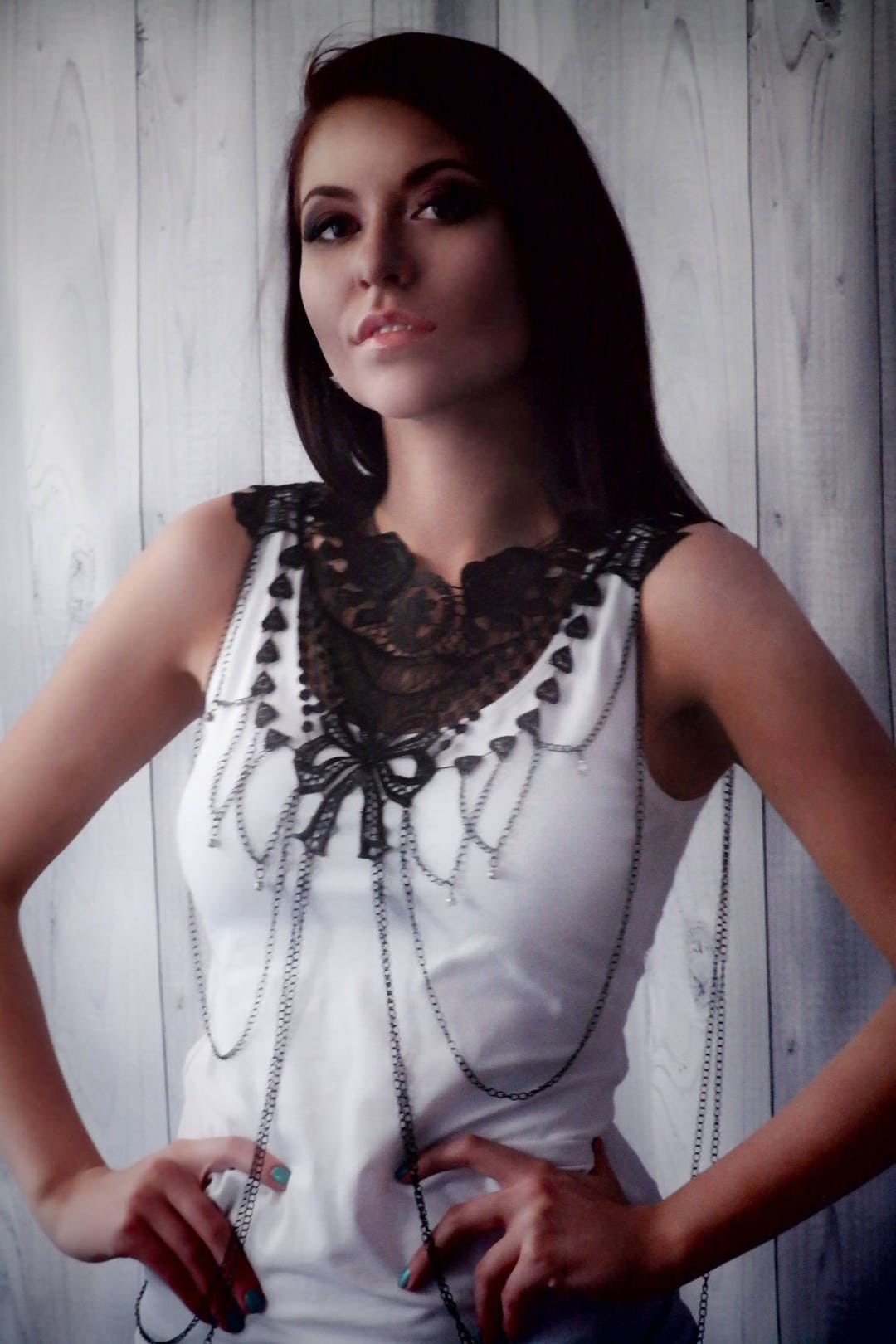 Lace Bow Collar Body Chain . Black Boho Tassel Body Jewelry . - Etsy