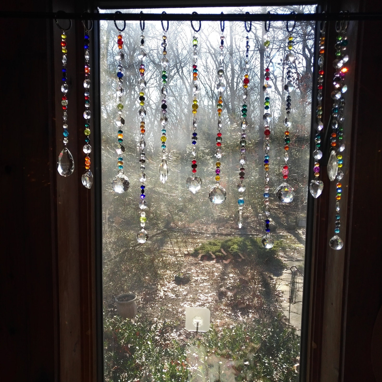 Hanging Crystal Window Curtain Rainbow Maker Prisms Beaded - Etsy
