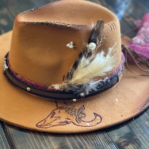 Hand Burned Hat, Custom Burned Hat, Wide-brimmed Hat, Hats for Women ...