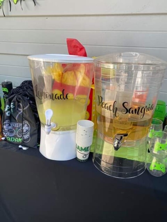 Beverage Dispenser Decals Choose Your Font and Color Party - Etsy