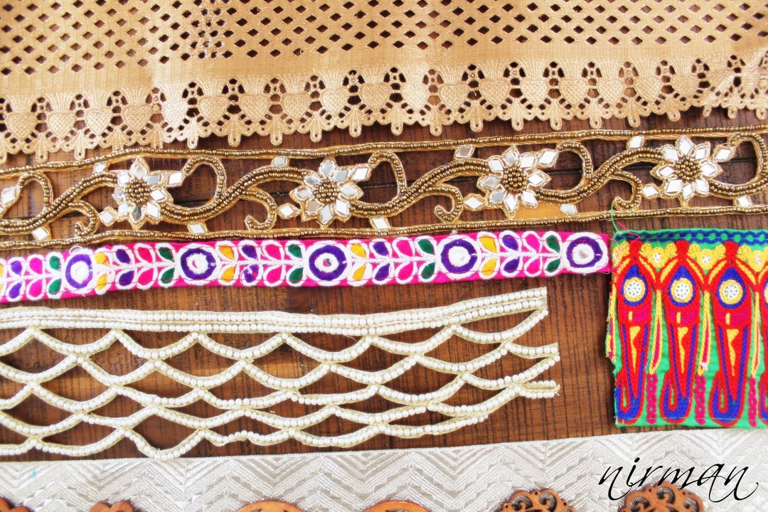 Grab Bag, Assorted Trims, 5 Oz Trims, Trim Remnant Pack Embroidered ...