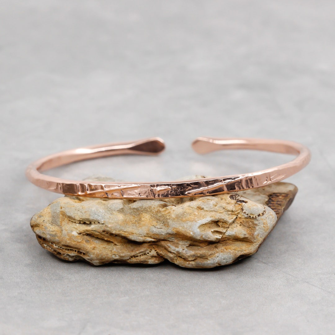 Hand Forged Copper Cuff Bracelet: Hammered Textured Copper - Etsy