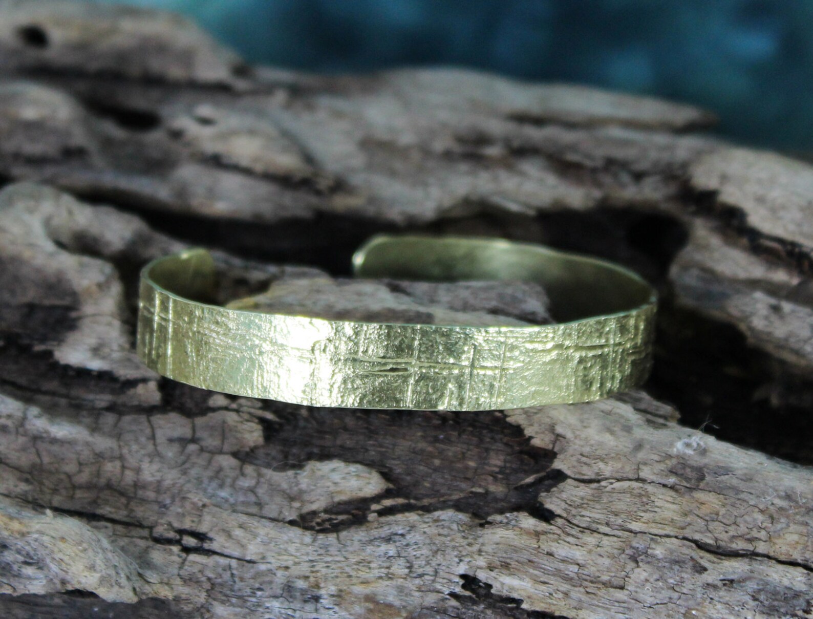 Cuff Bracelet, Hammered Solid Brass, Textured Brass, Lead and Nickel ...
