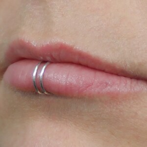 Double Lip Ring, Solid Sterling Silver, Gold Filled, Argentium Silver ...