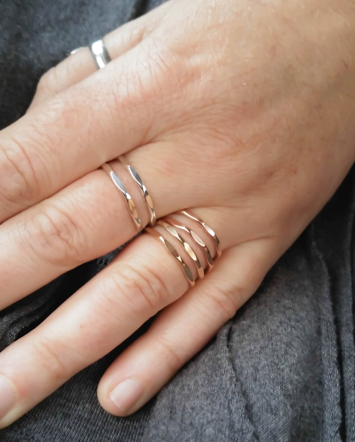Bypass Ring Stacking Ring Wrap Ring 14k Rose or Yellow Gold - Etsy ...