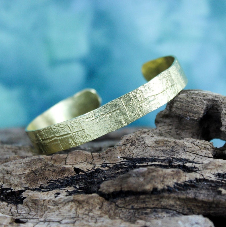 Cuff Bracelet, Hammered Solid Brass, Textured Brass, Lead and Nickel ...
