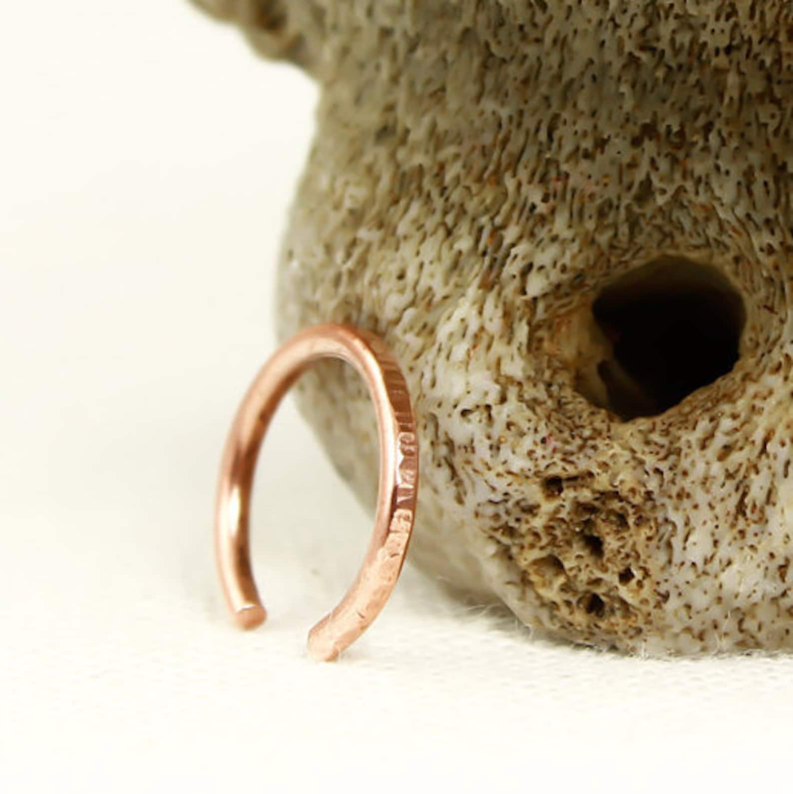 Ear Cuff Rose Gold Ear Cuff Sterling Silver Hammered Ear | Etsy