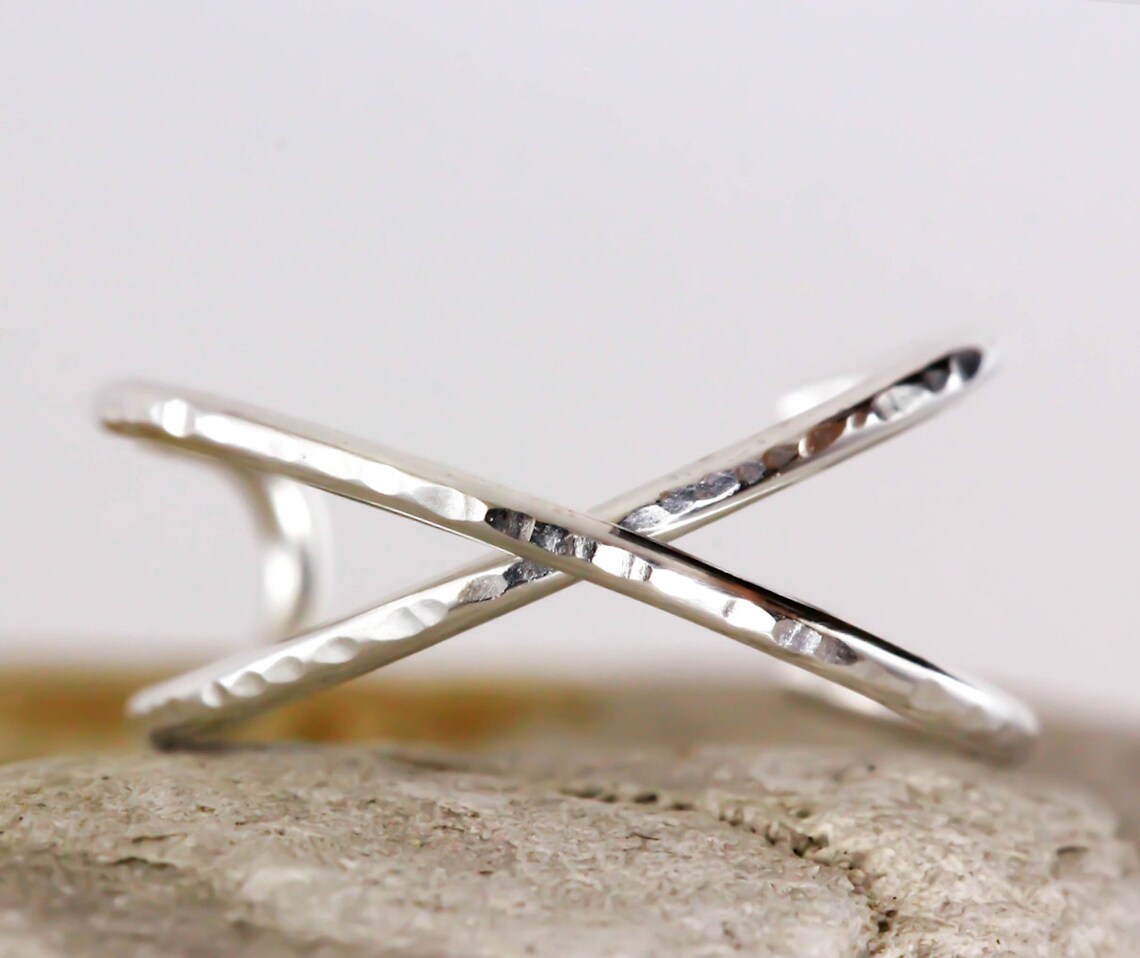 Cross Ear Cuff, Hammered, Textured, 14k Rose or Yellow Gold Filled ...