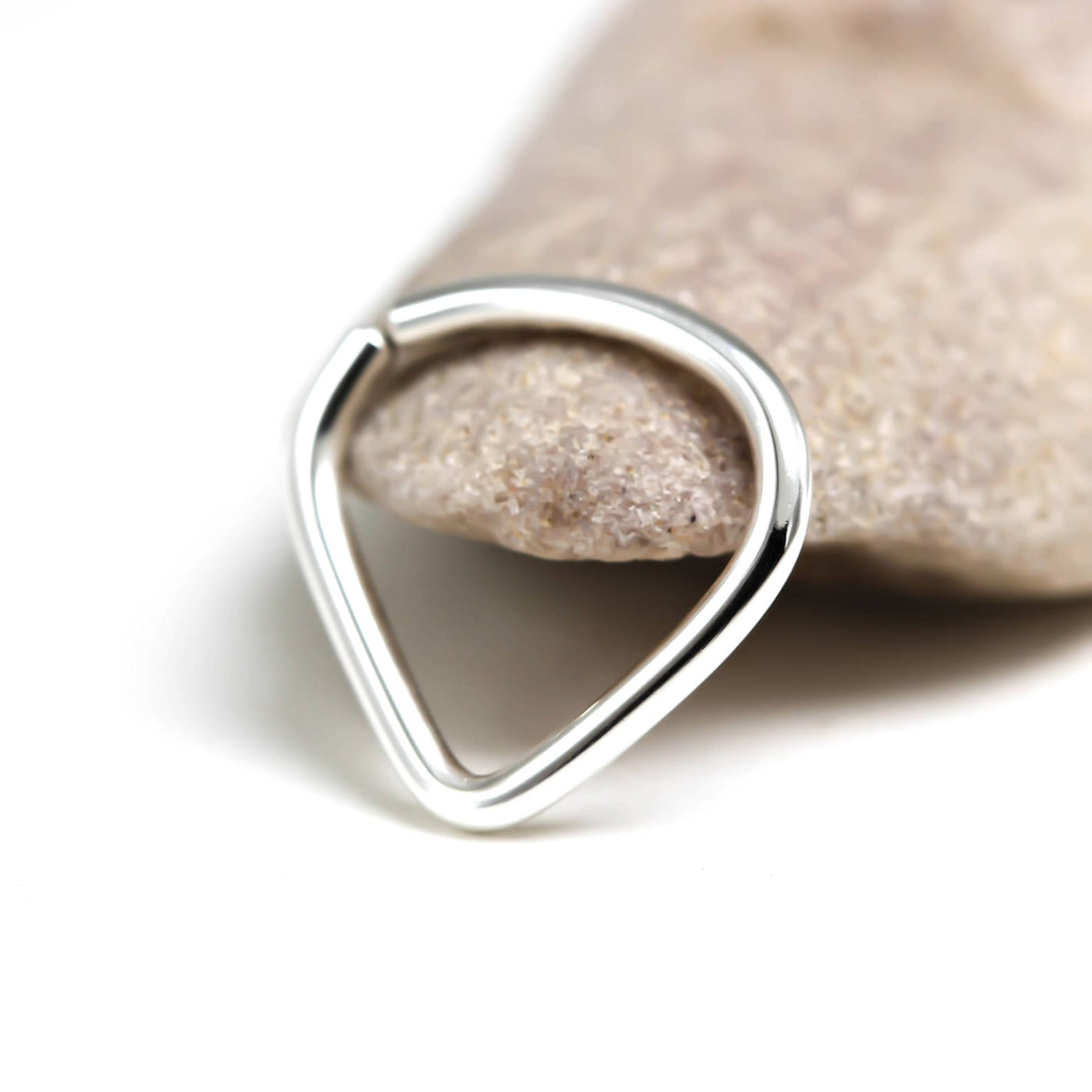 Septum ring Triangle SeptumTriangle Nose Ring Silver 14K | Etsy