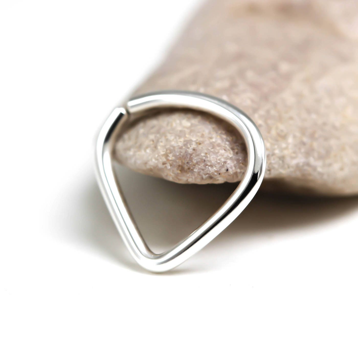 Septum ring Triangle SeptumTriangle Nose Ring Silver 14K | Etsy