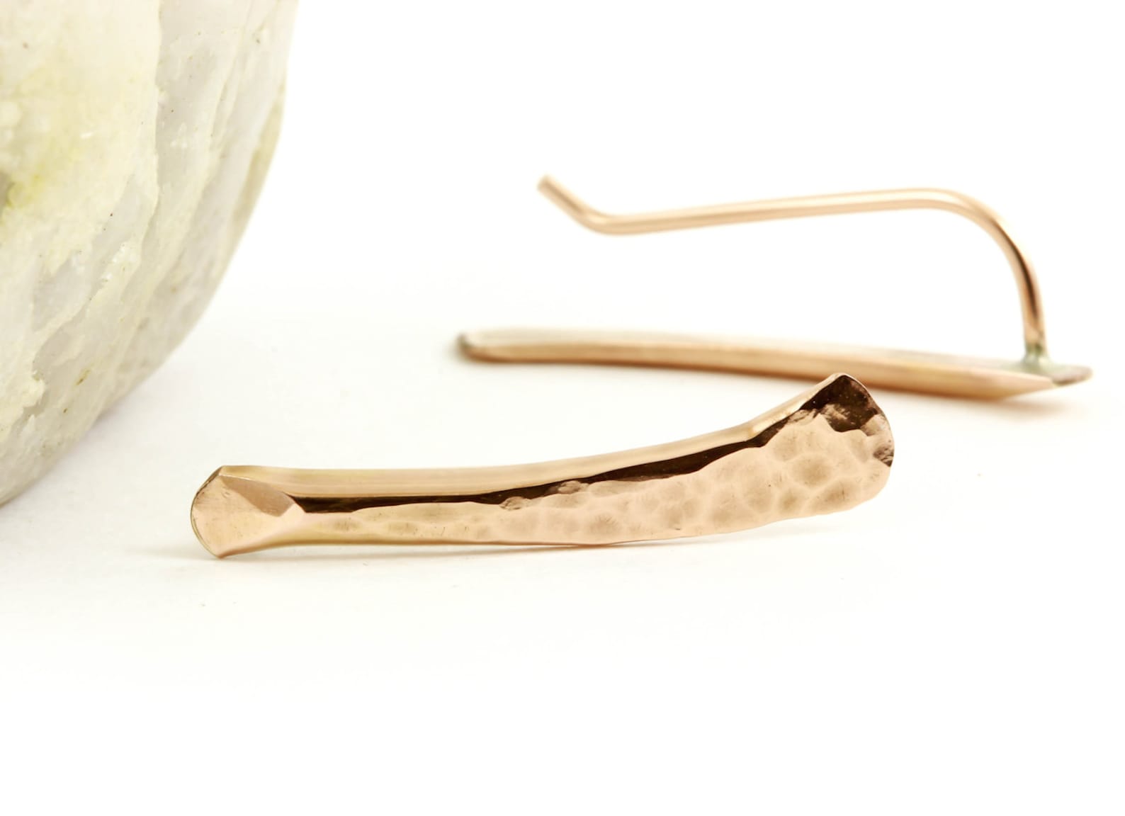 Ear Cuff Gold Ear Climber Textured Ear Crawler 14k Rose or - Etsy