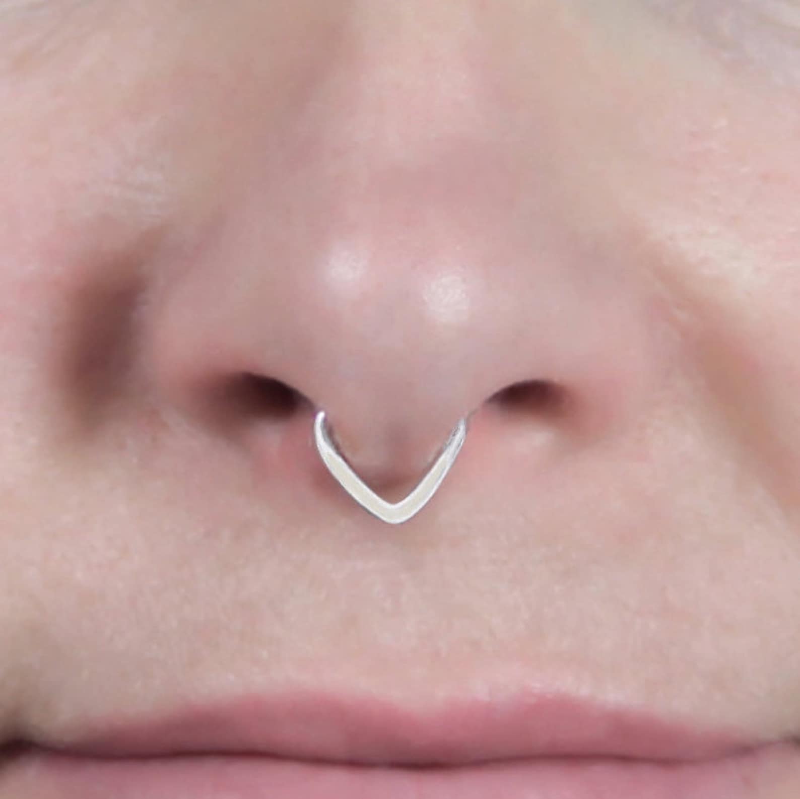 Septum Ring Triangle Septum Smooth Hammeredtriangle Nose | Etsy