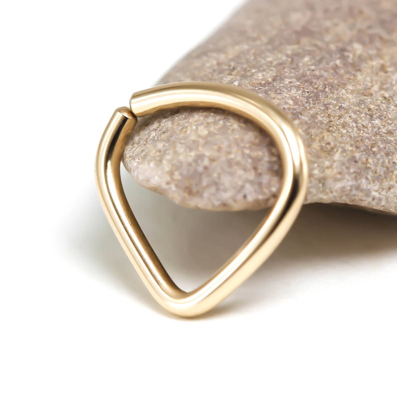 Septum Ring, Triangle Septum,triangle Nose Ring, Silver, 14K Rose or ...