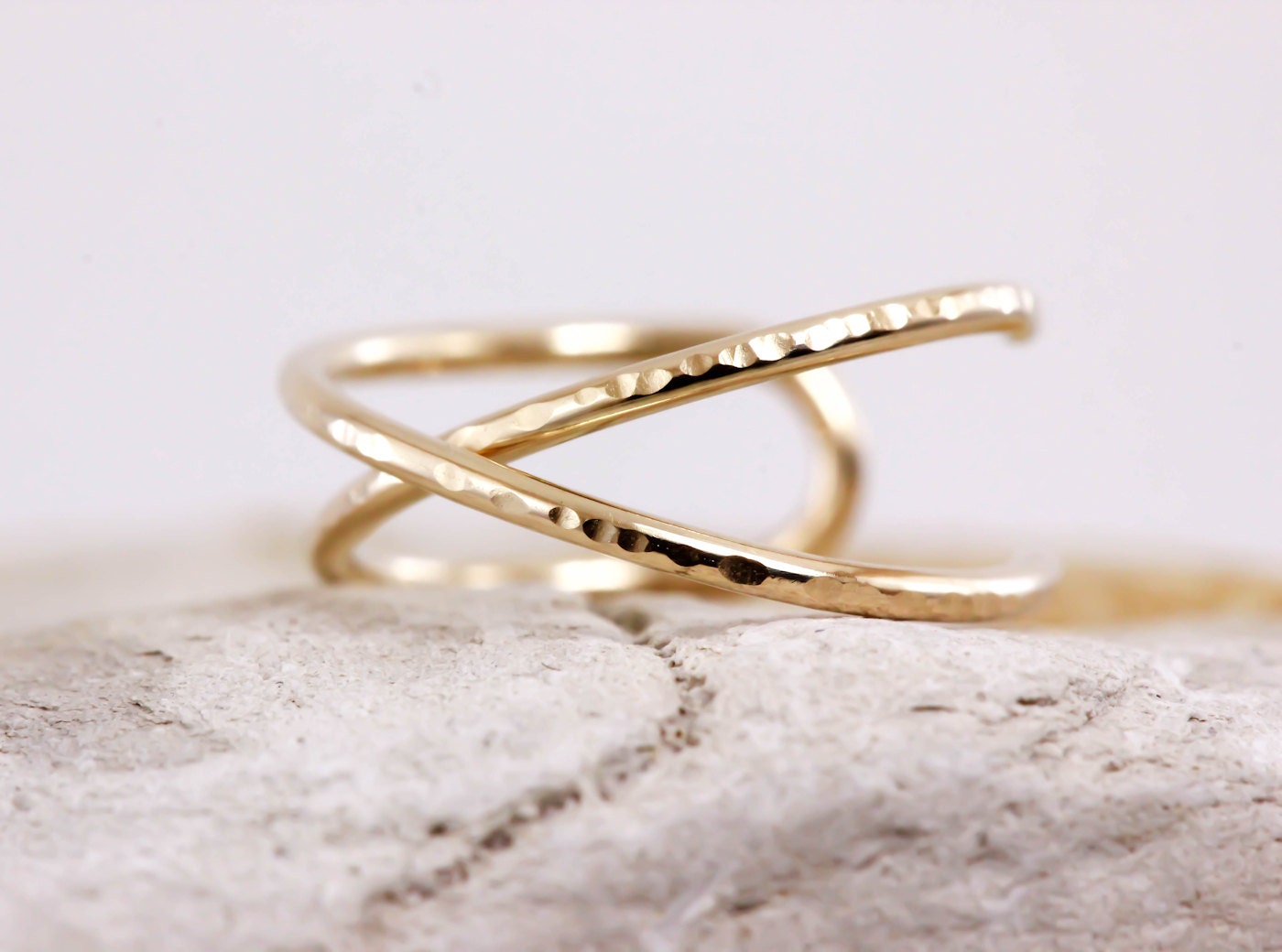 Cross Ear Cuff, Hammered, Textured, 14k Rose or Yellow Gold Filled ...