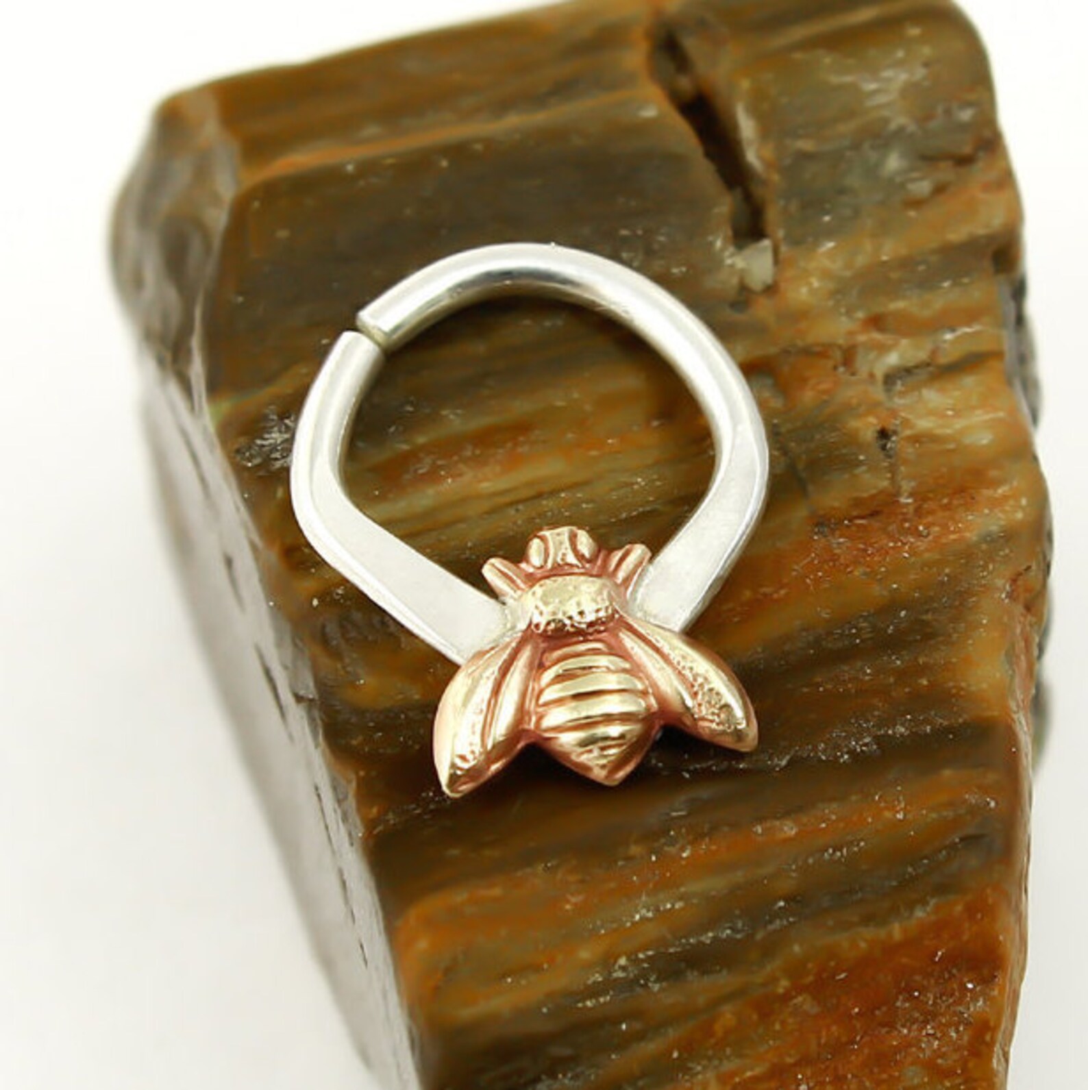 Septum Ring Triangle Septum Bee Septum Sterling Silver 14 - Etsy Denmark