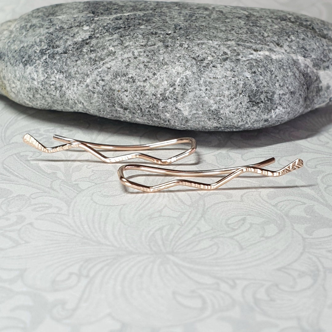 Zig Zag Ear Climber, Ear Cuff, Snake Ear Climber, Ear Crawler, Sterling ...