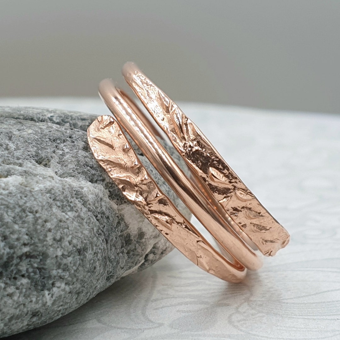 Hammered Copper Wrap Ring: Raw Solid Copper, Adjustable - Etsy