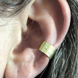 Ear Cuff, Wide or Thin, Hammered Solid Brass, Textured Brass, Hand ...