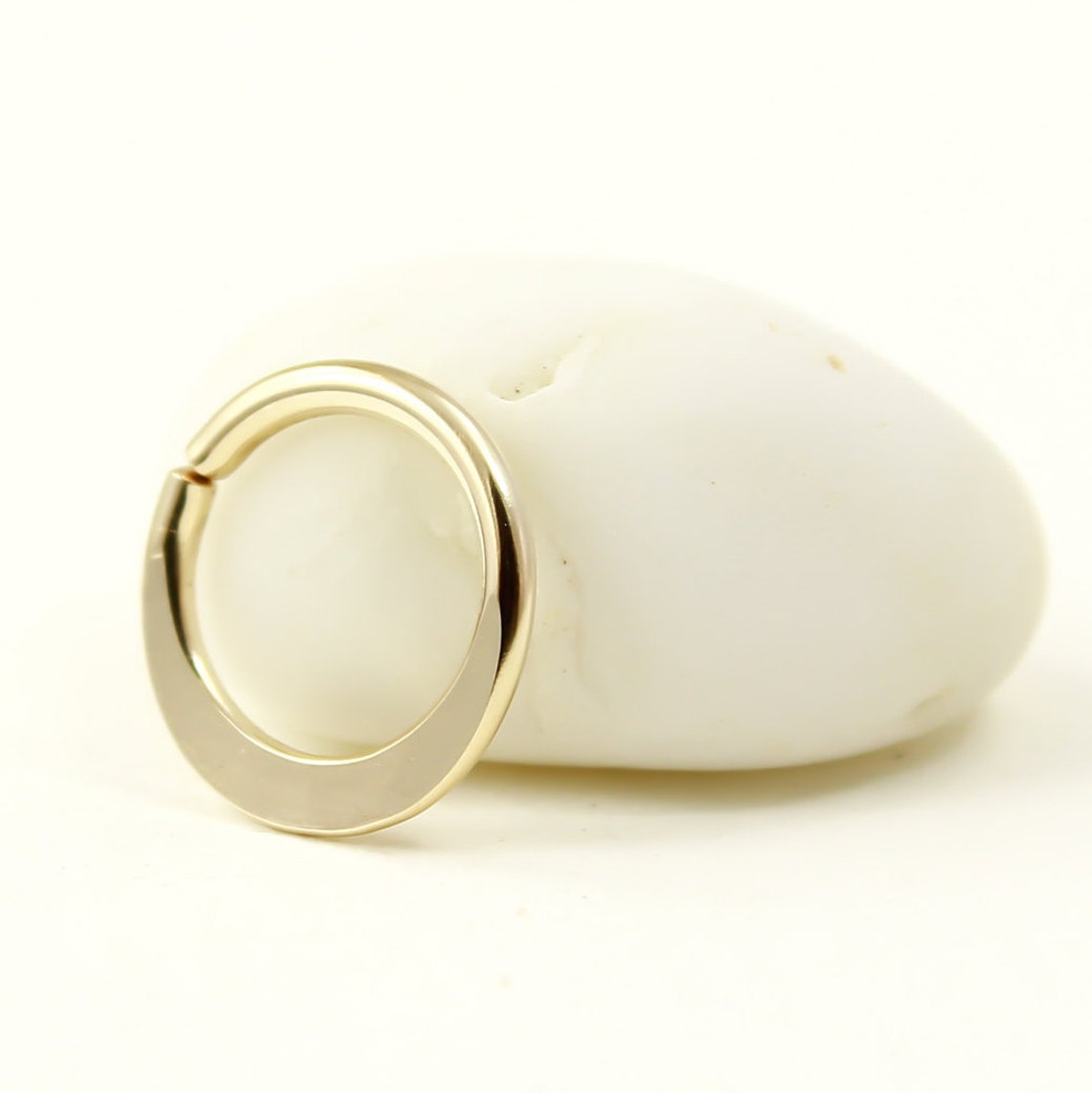 Navel Ring Smooth Hammered Rose or Yellow Gold Filled Navel - Etsy