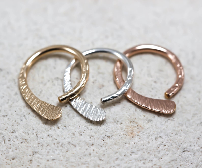 Septum Piercing, Asymmetrical, Septum Ring, Hammered, Nose Ring ...