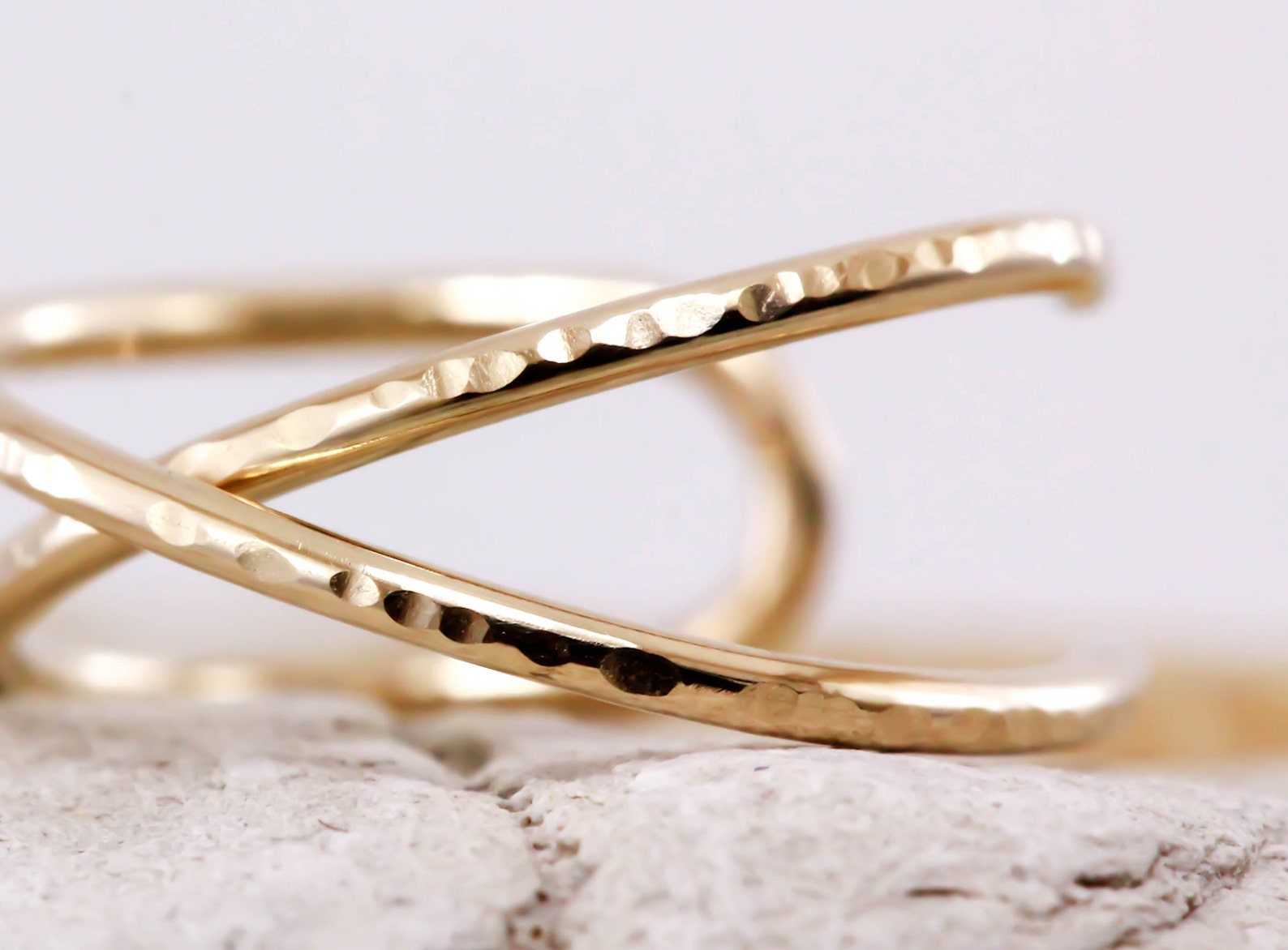 Cross Ear Cuff, Hammered, Textured, 14k Rose or Yellow Gold Filled ...
