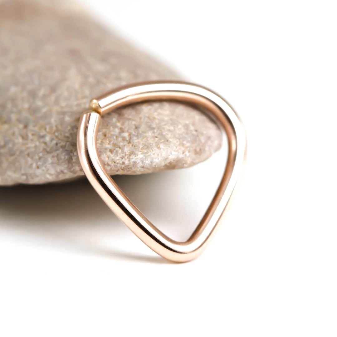 Septum Ring, Triangle Septum,triangle Nose Ring, Silver, 14K Rose or ...