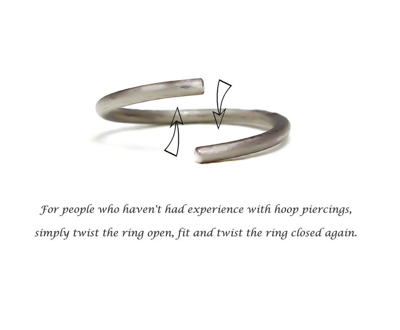 Navel Ring Hammered Sterling Silver 14 16181920 Gauge | Etsy