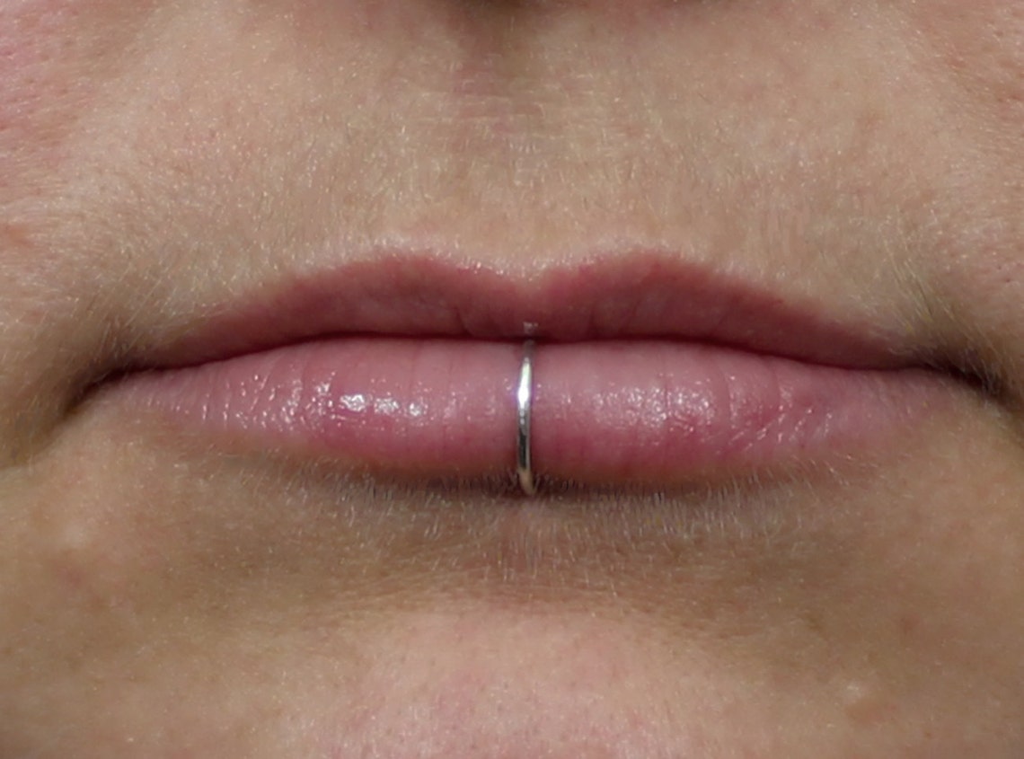 Lip Ring Solid Sterling Silver Argentium Silver Yellow or - Etsy