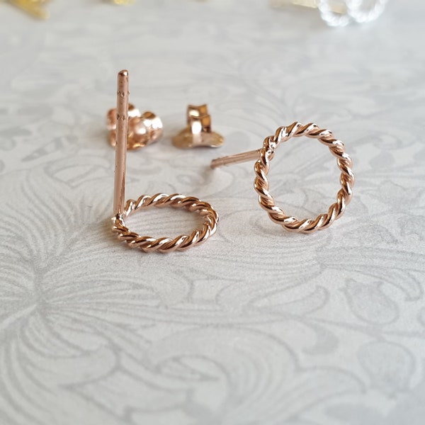 Circle Stud Earrings - Etsy