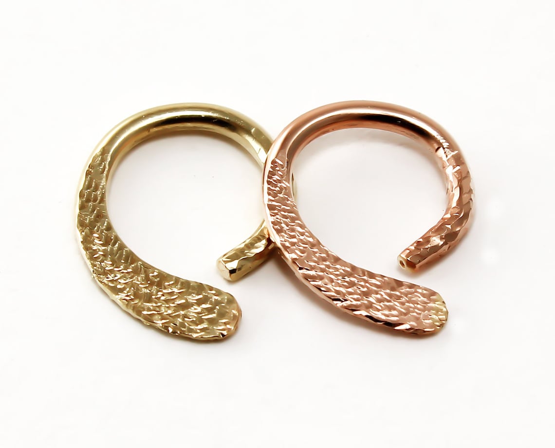 Septum Piercing, Asymmetrical Septum Ring, Scale Textured, Hammered ...