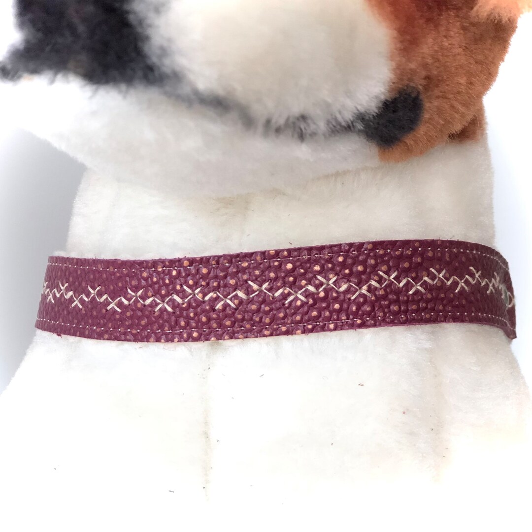 Plum Martingale Collar Dog Gifts Soft Leather ID Collars, Embroidered ...
