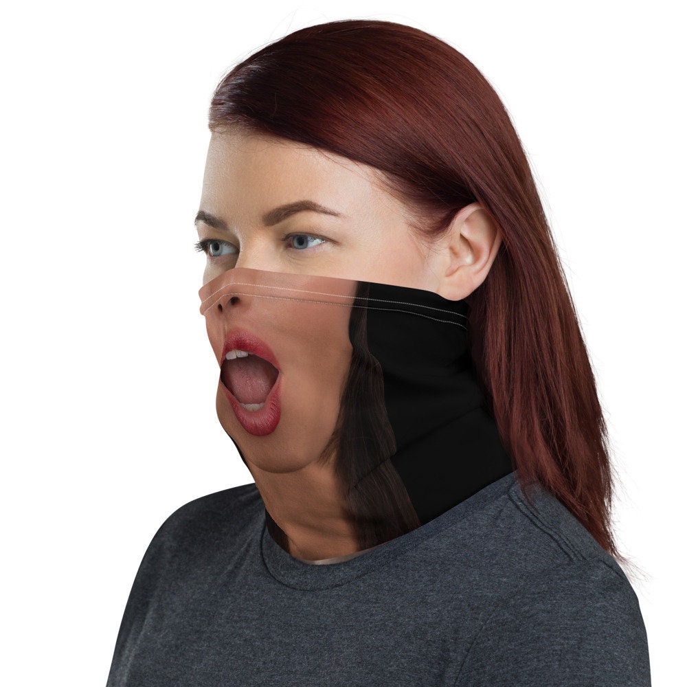 Funny Face Mask Implied Blowjob Mask Sexy Mouth Sexy Face Parody Neck