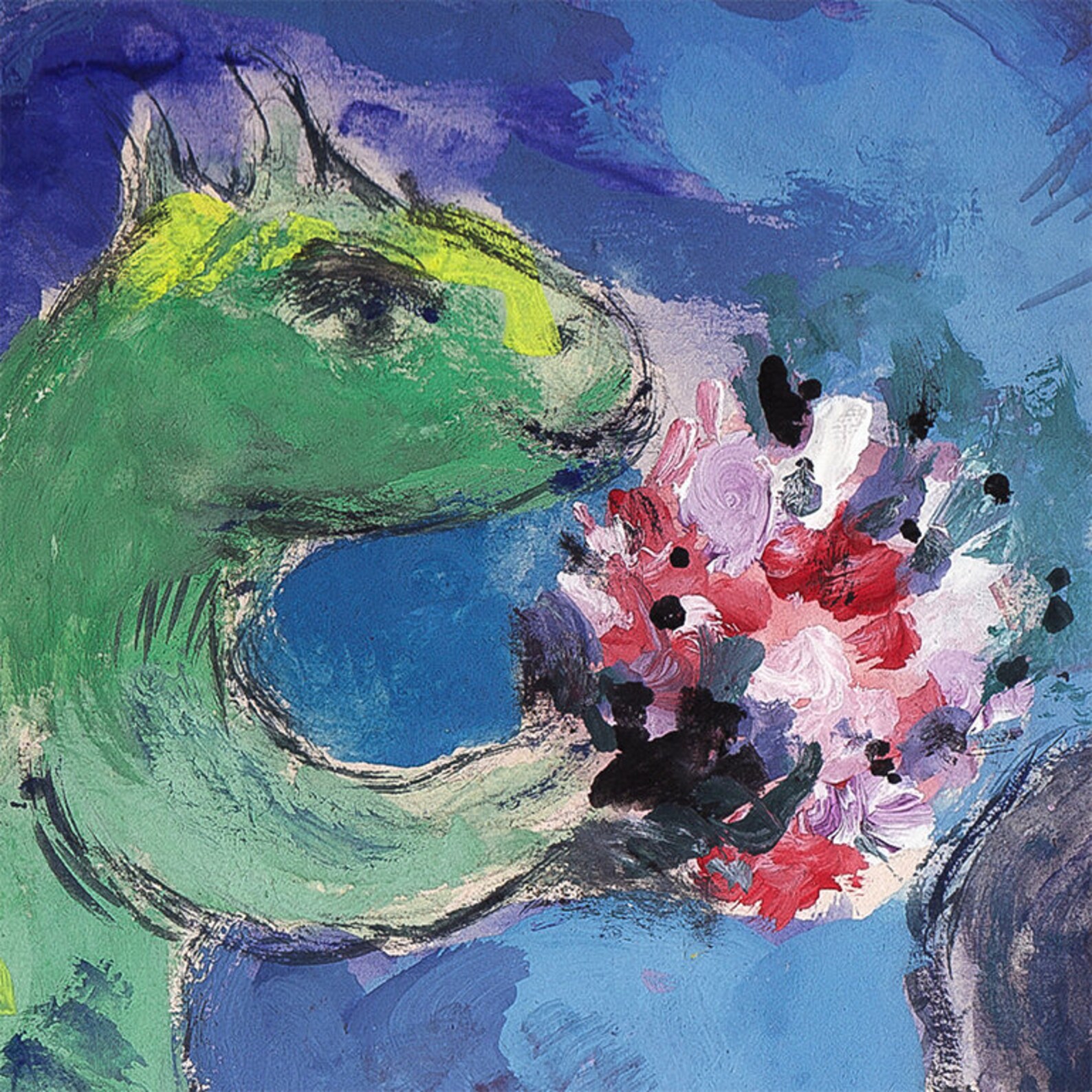 Marc Chagall Lovers In The Moonlight Original Etsy