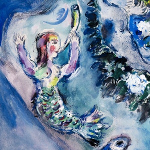 MARC CHAGALL 'lovers' - Original Lithograph- Signed Print (COA ...