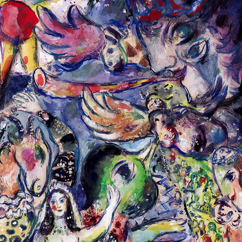 Marc Chagall Scène De Cirque Original Lithograph Etsy
