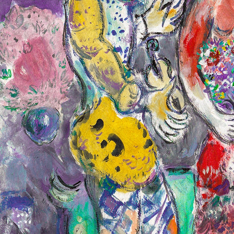 MARC CHAGALL Clown Amoureux Original Lithograph Vintage Signed Print ...