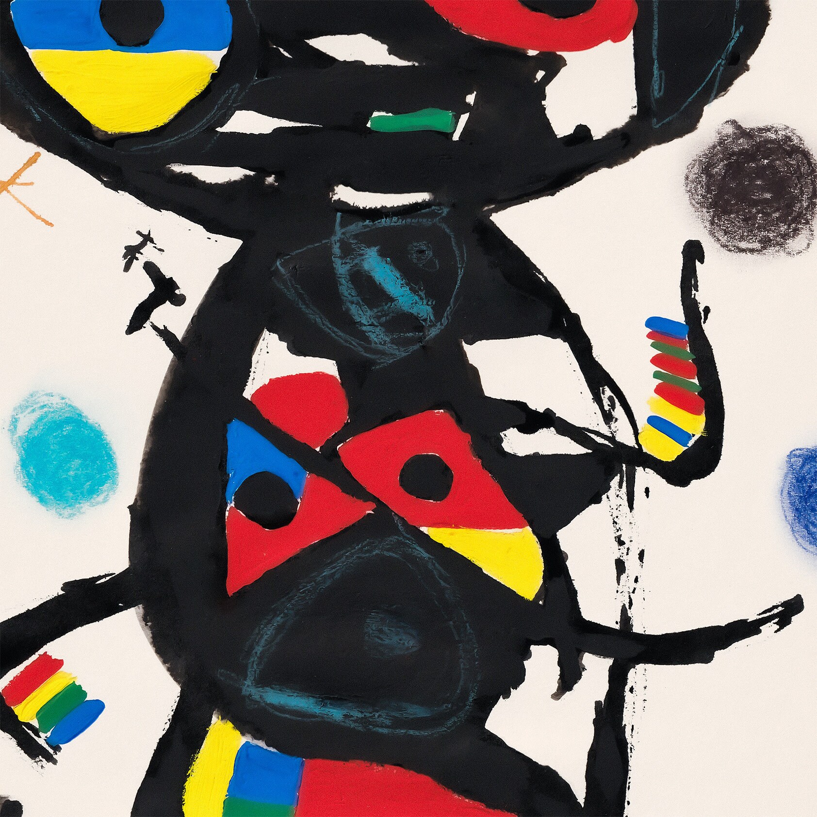 JOAN MIRÓ Signed 'abstract Figures' Lithograph - Vintage Print (COA ...