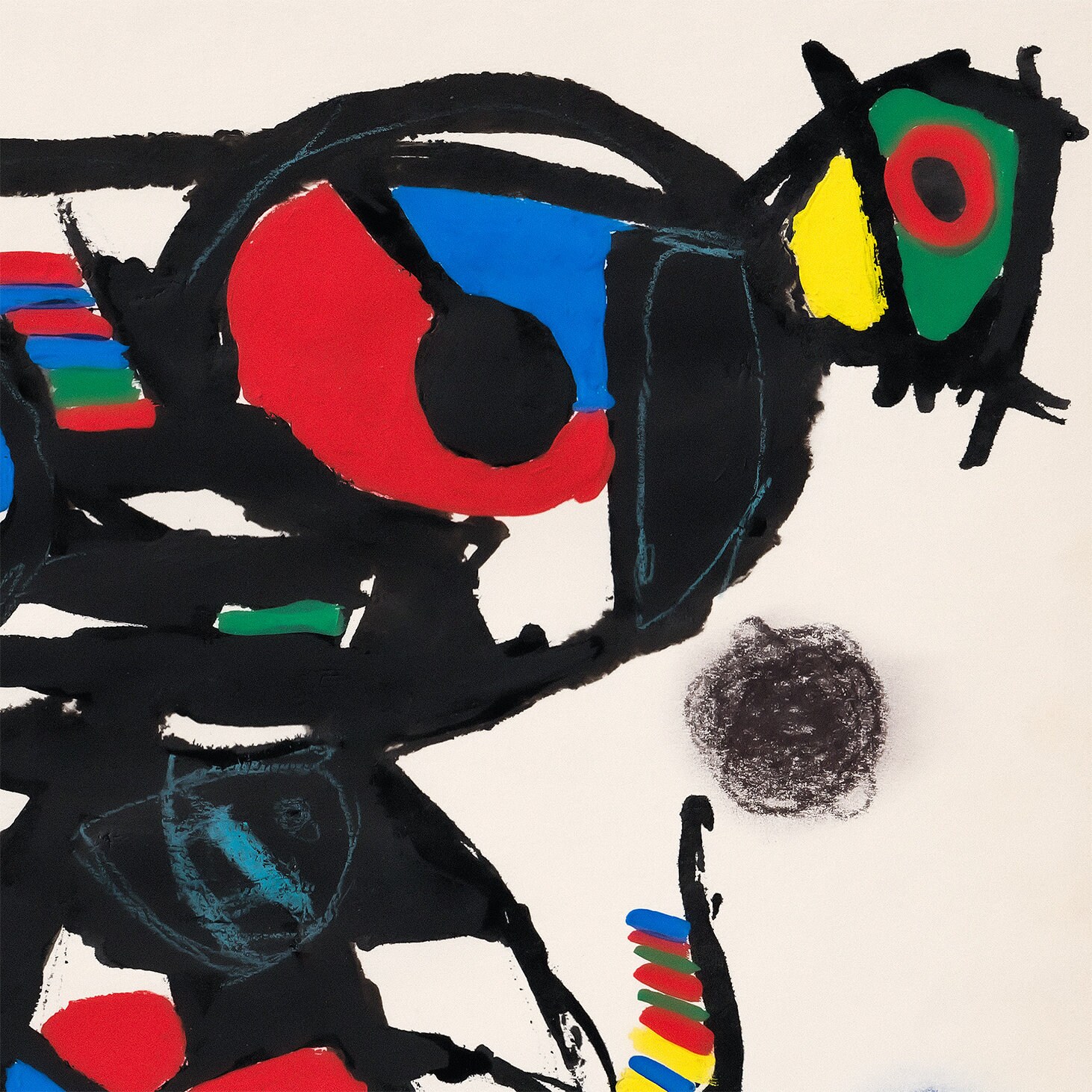 JOAN MIRÓ Signed 'abstract Figures' Lithograph - Vintage Print (COA ...