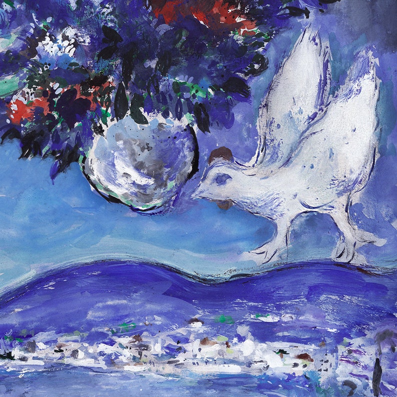 MARC CHAGALL 'lovers' - Original Lithograph- Signed Print (COA) 'les ...