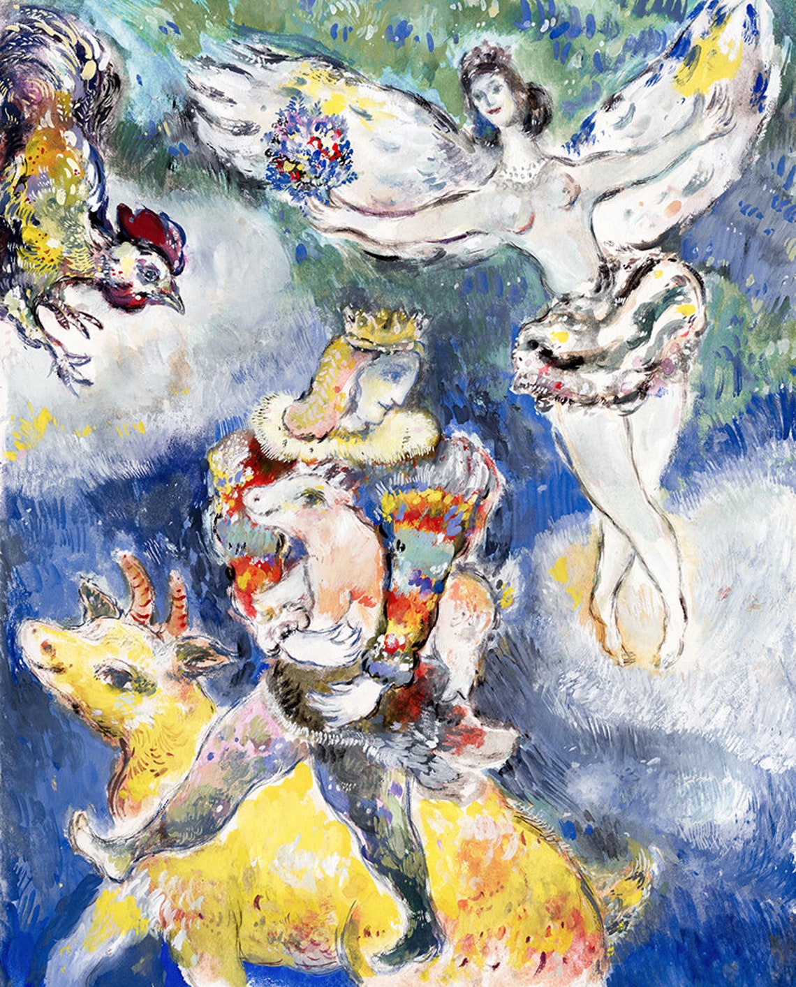 MARC CHAGALL 'yellow Horse' Original Lithograph | Etsy