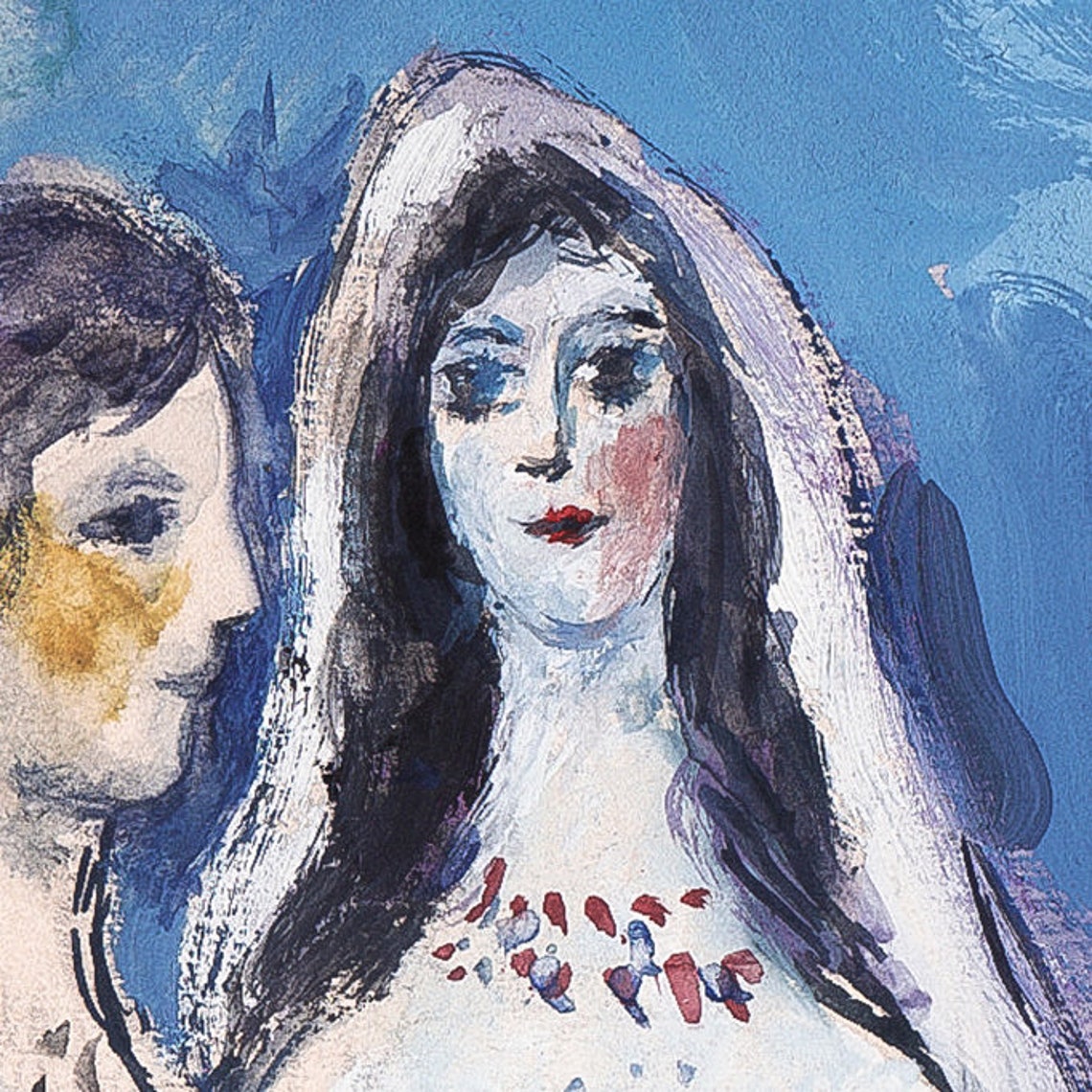 MARC CHAGALL 'lovers in the Moonlight' Original - Etsy Canada
