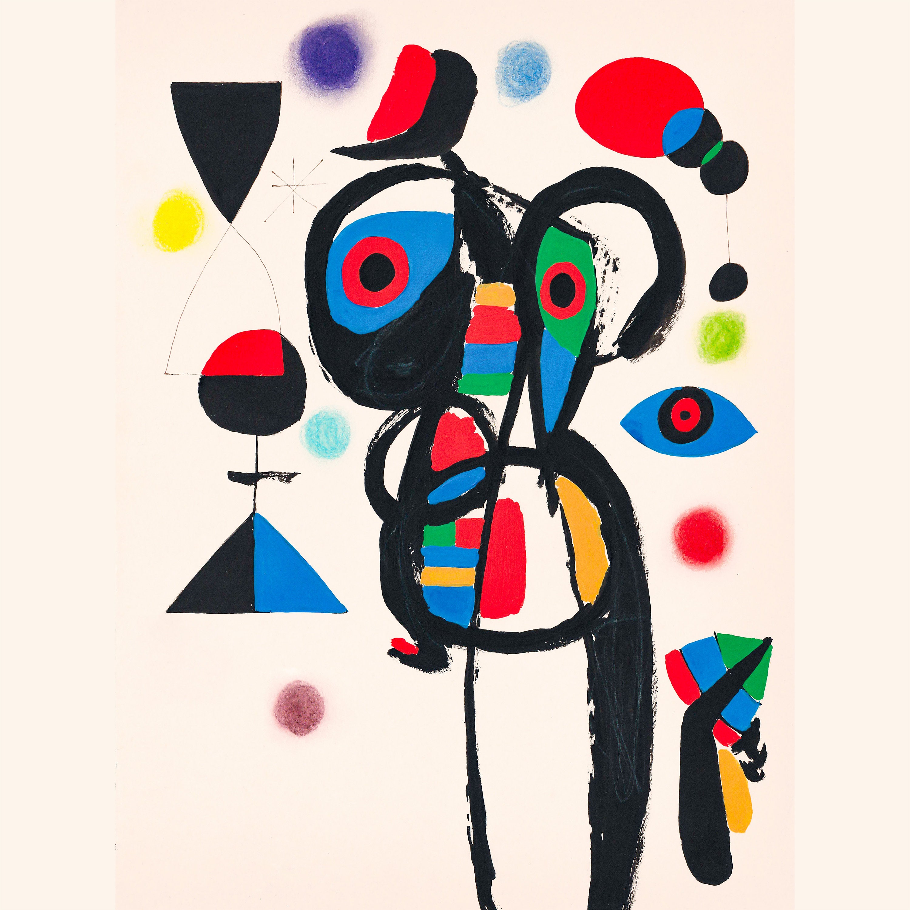 JOAN MIRÓ Signed 'abstract Figures' Original - Etsy