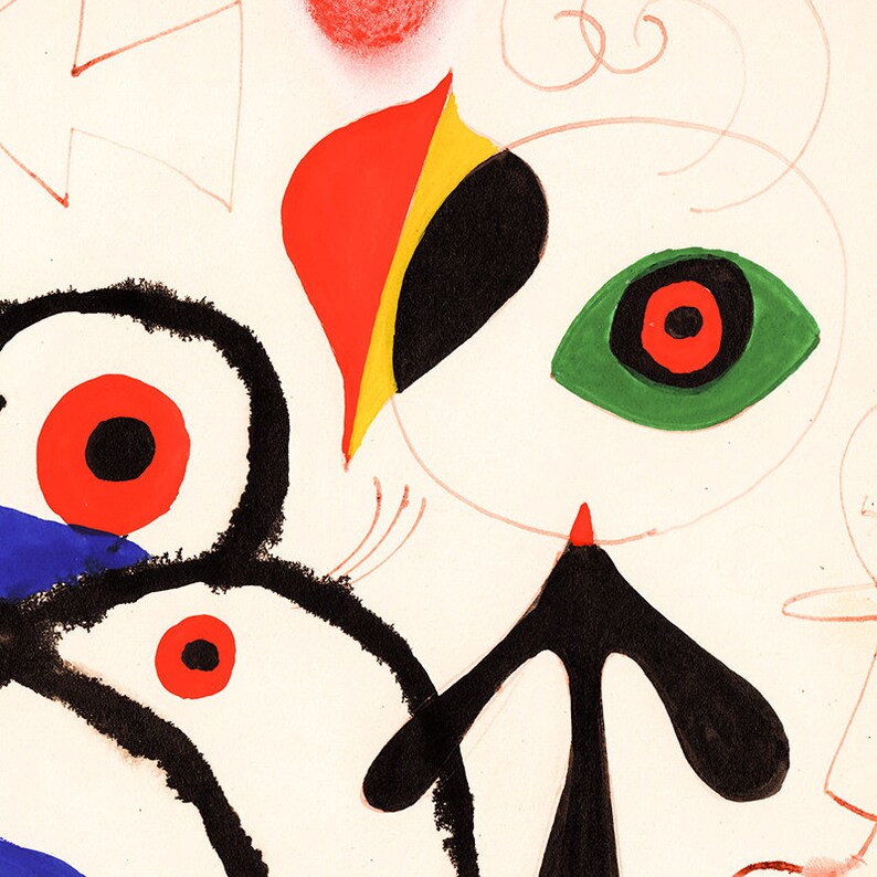 JOAN MIRÓ Signed 'abstract Figures' - Original Lithograph- Vintage ...