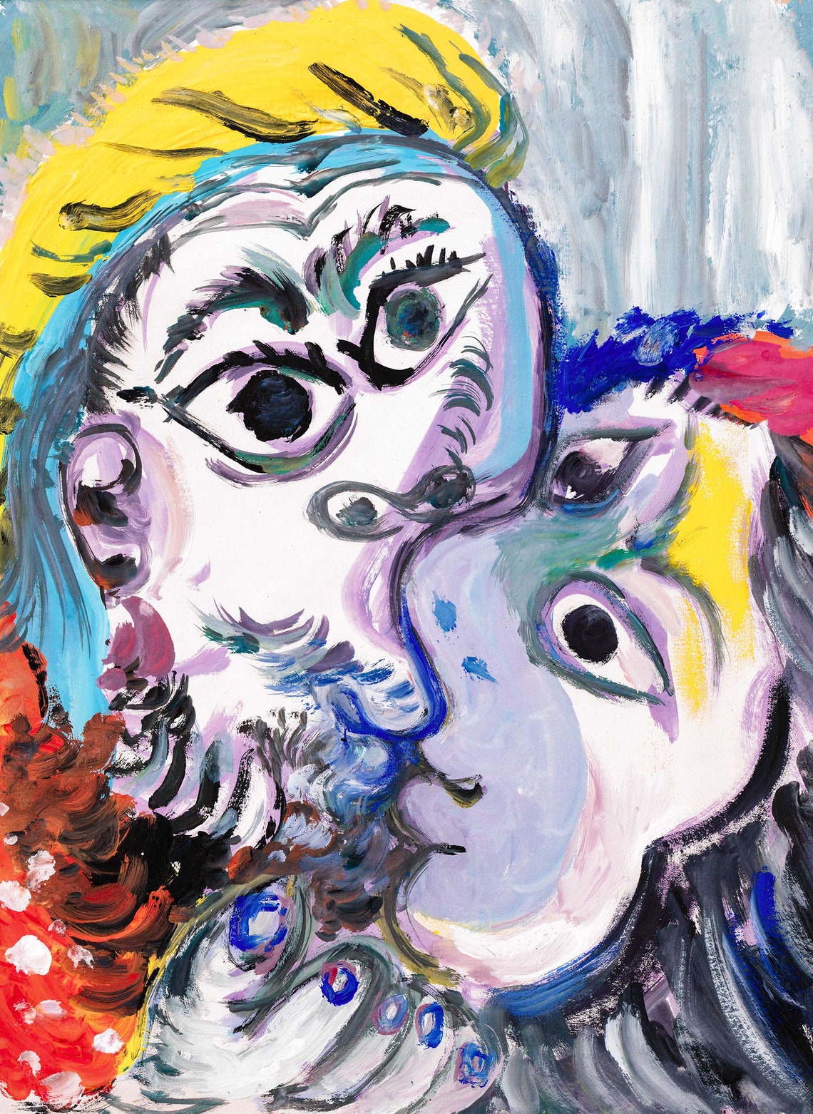 Pablo Picasso Print The Kiss Official Picasso Etsy