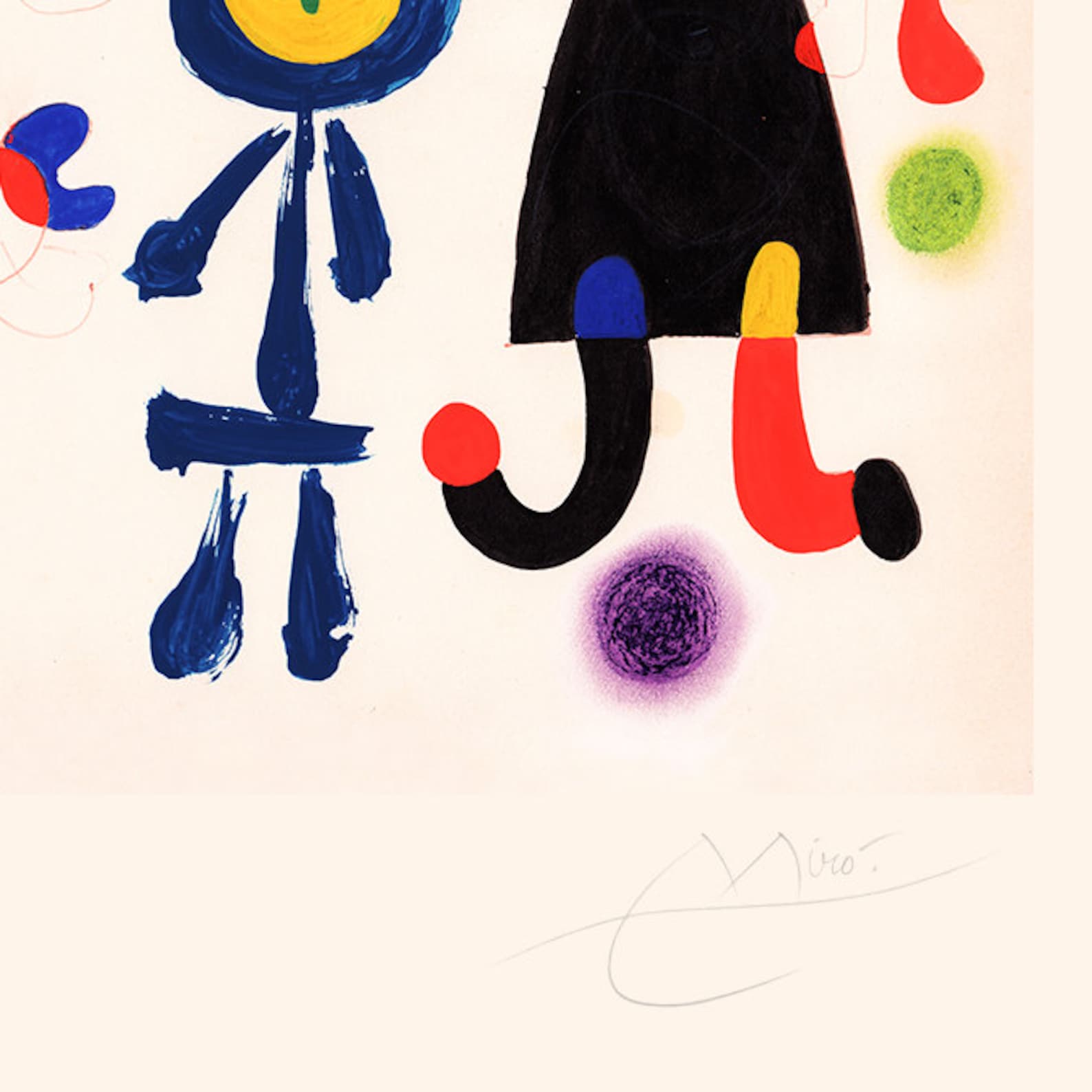 JOAN MIRÓ Signed 'abstract Figures' Original - Etsy