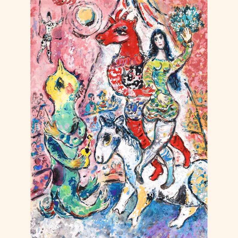 MARC CHAGALL 'the Circus' - Original Lithograph- Signed Print (COA) 'le ...