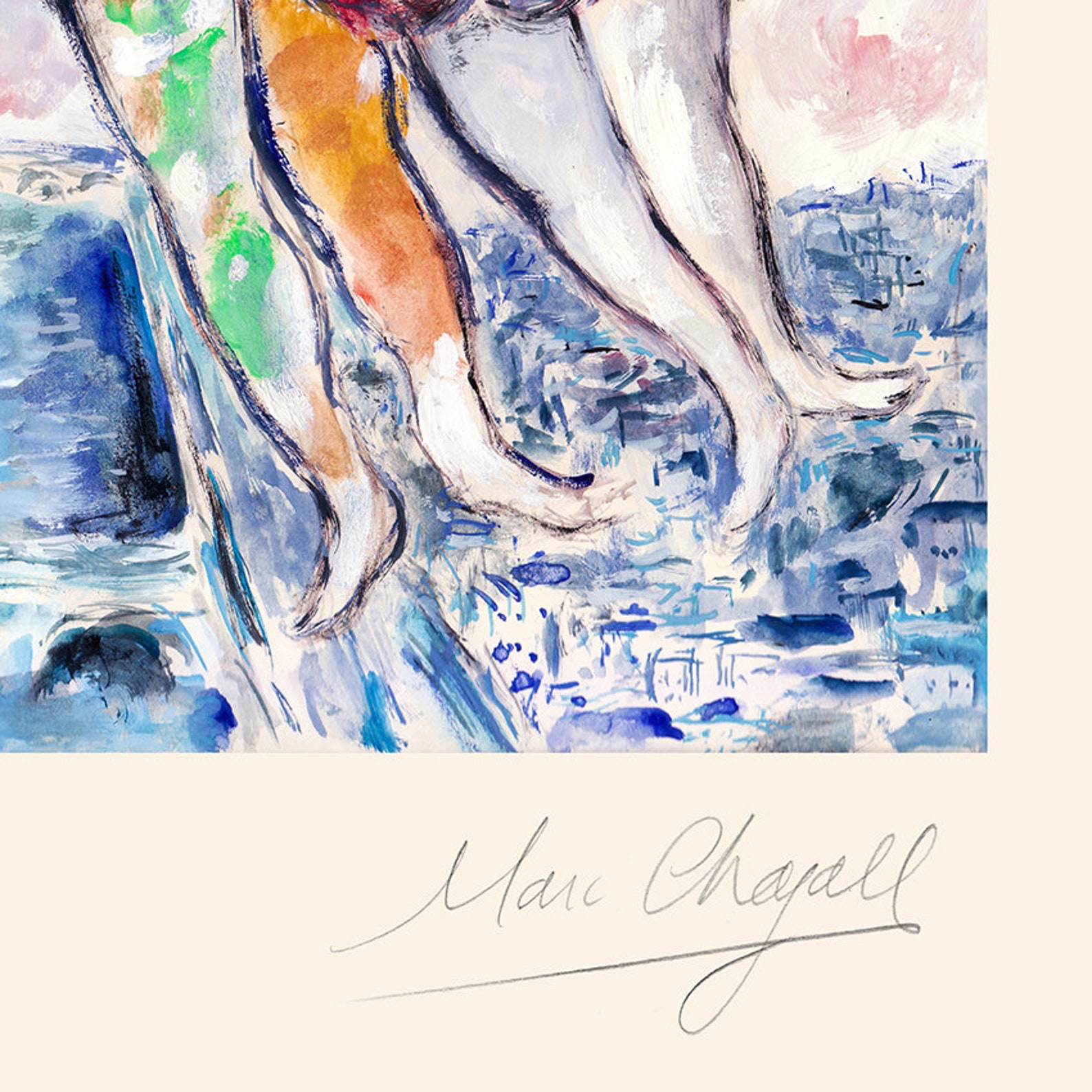 MARC CHAGALL 'danseuse' Original Lithograph Vintage Signed Print COA ...